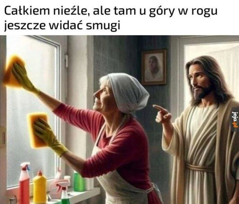 Mycie okien – memy o przedświątecznych porządkach